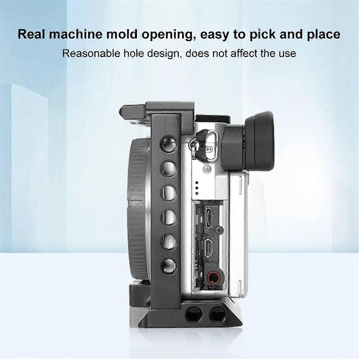 For A6400 / A6300 / A6100 / A6000 Wood Handle Metal Camera Cage ...