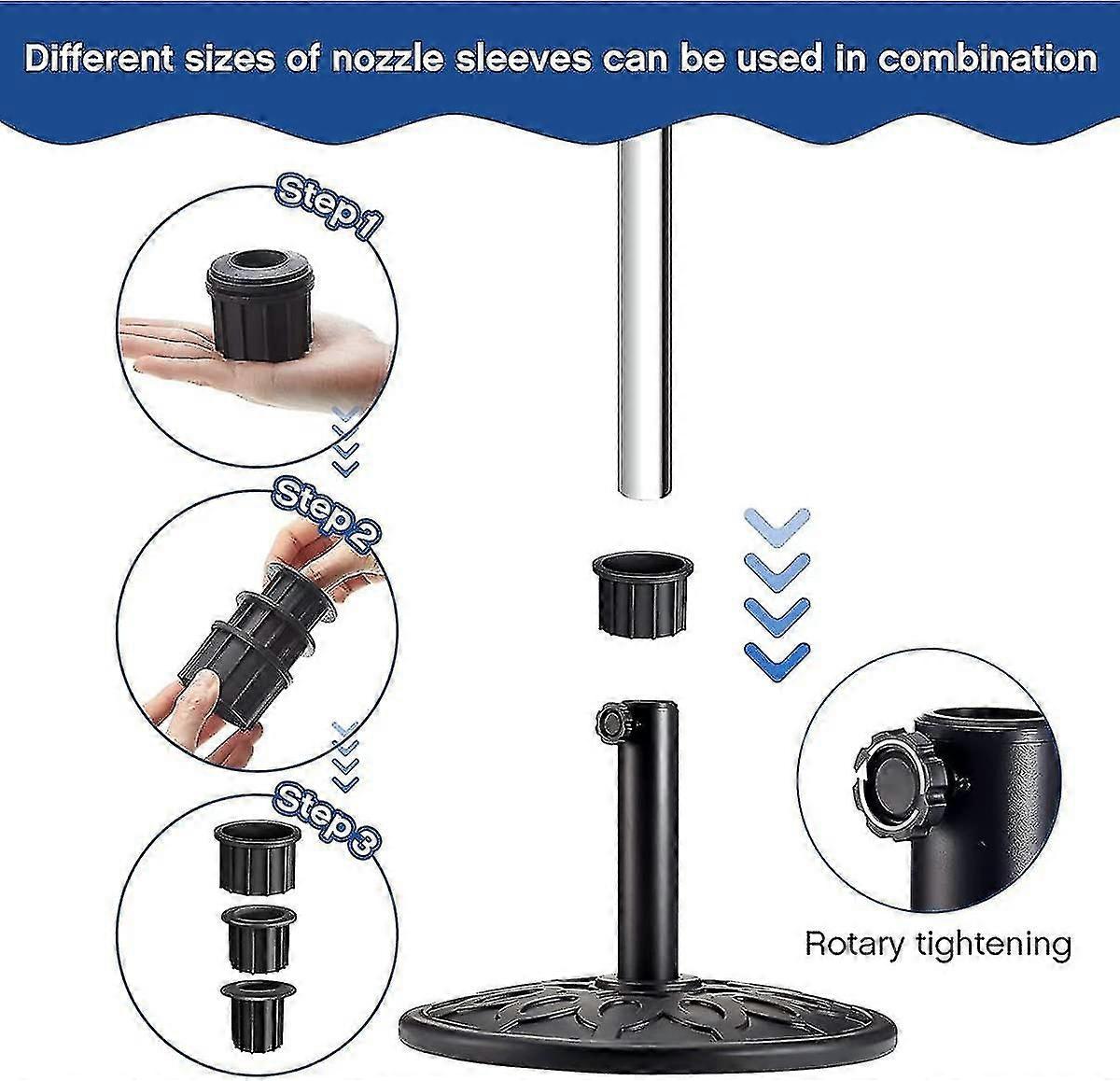 Patio Umbrella Base Parts Plastic Parasol Stand Replacement Parts ...