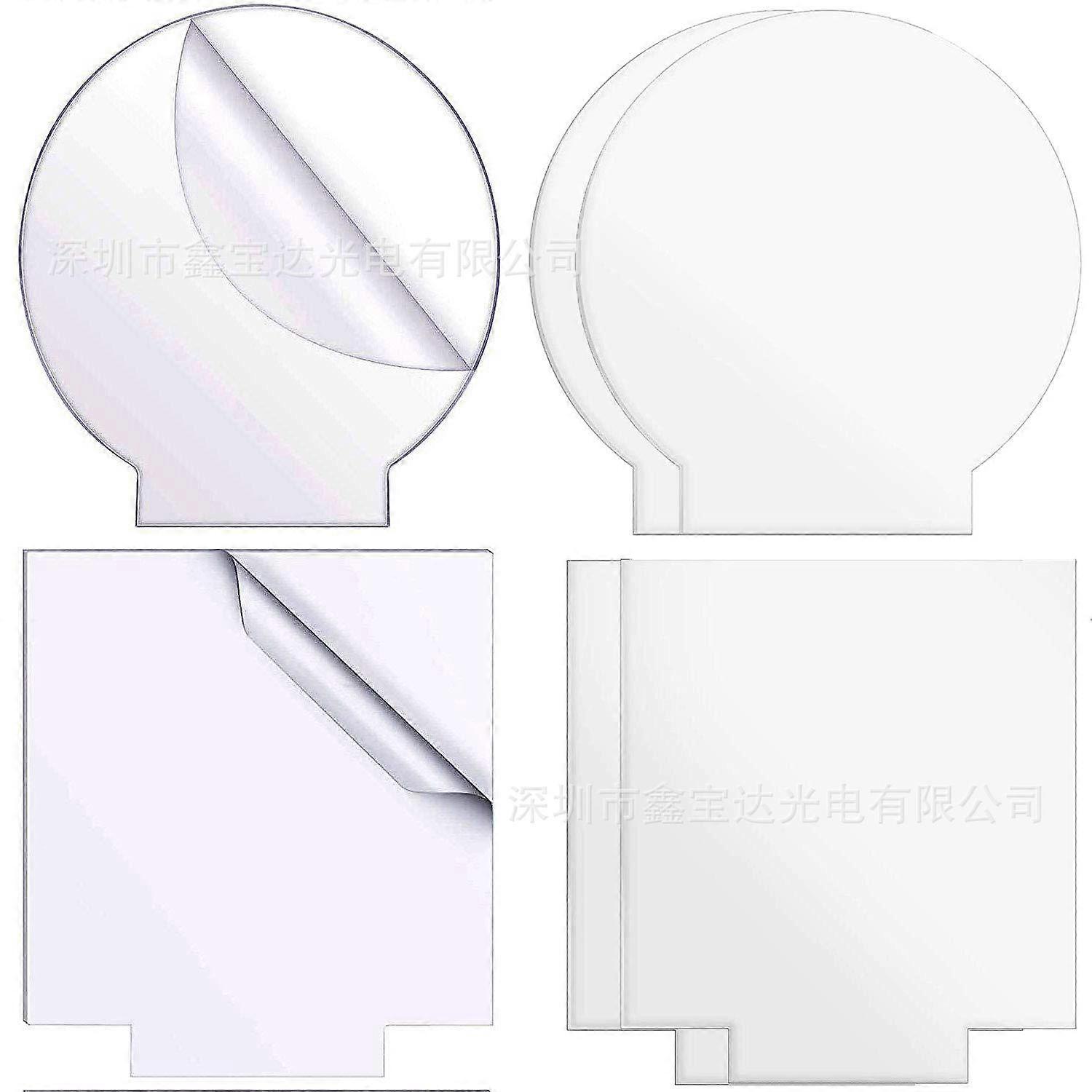 2 Pcs Transparent Acrylic Sheet Round, Plexiglass Sheets, Clear Acrylic ...