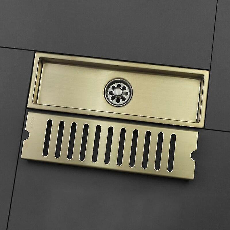 Rectangle 304 Stainless Steel Black Brushed Gold Bathroom Linear Shower ...