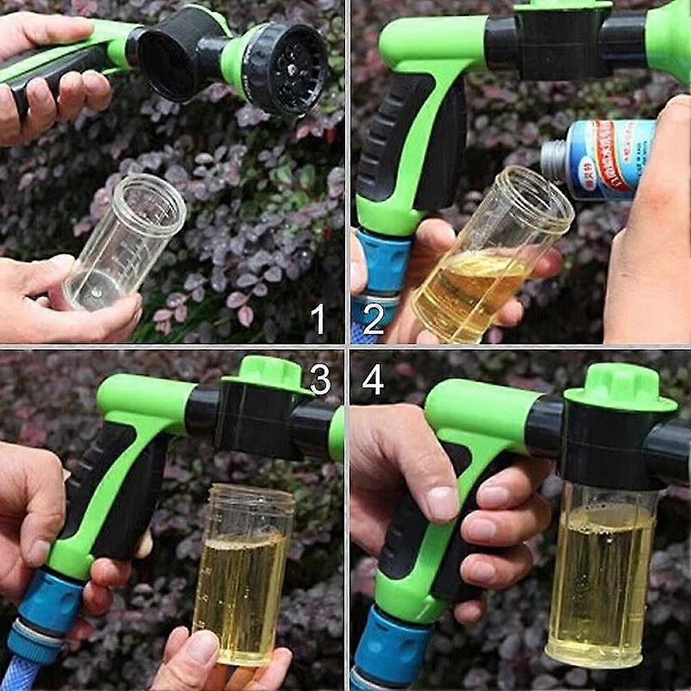 Garden Hose Foam Sprayer, 8 Patterns High Pressure Nozzles Watering ...