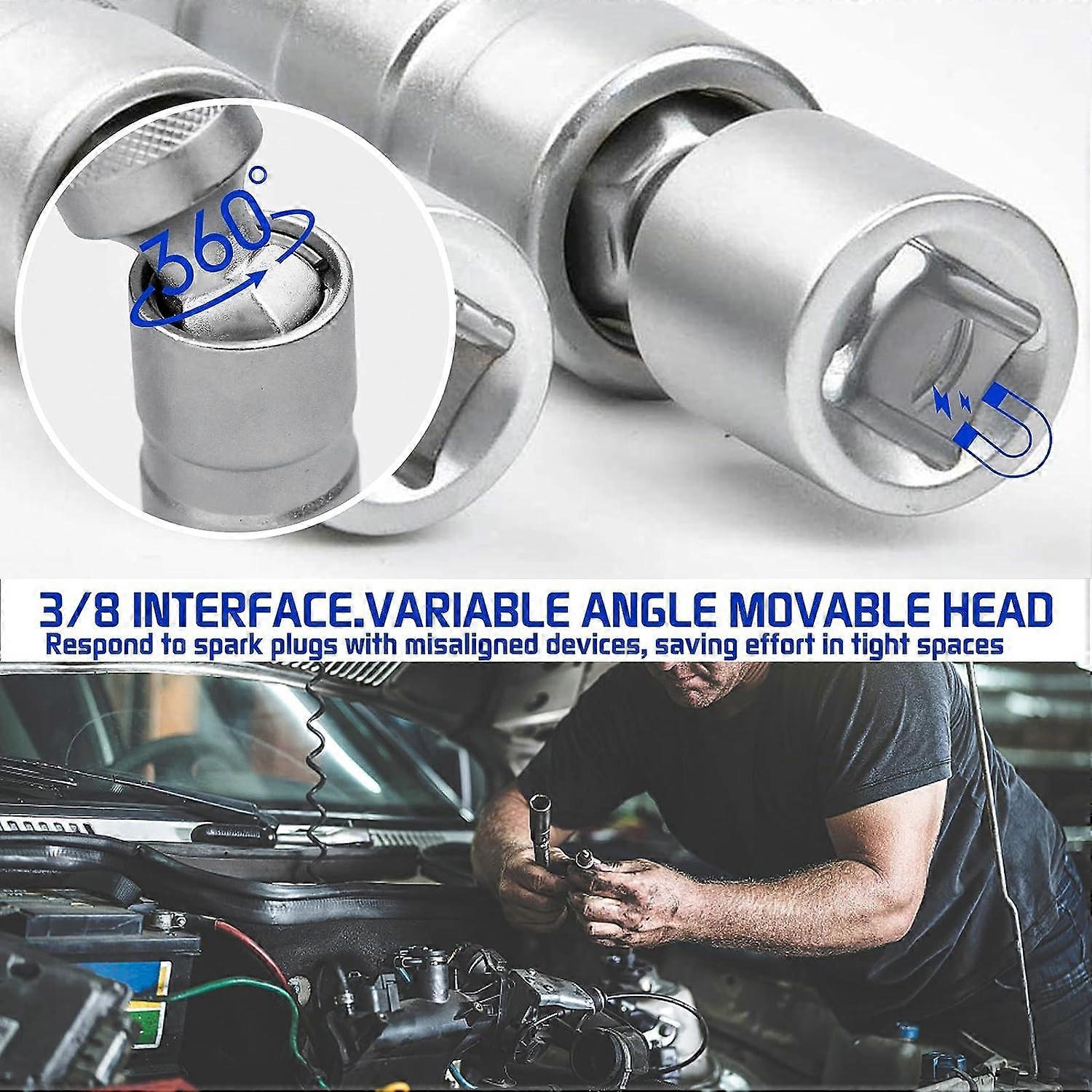 14/16mm Spark Plug Wrench, Universal Magnetic Spark Plug Socket Removal ...
