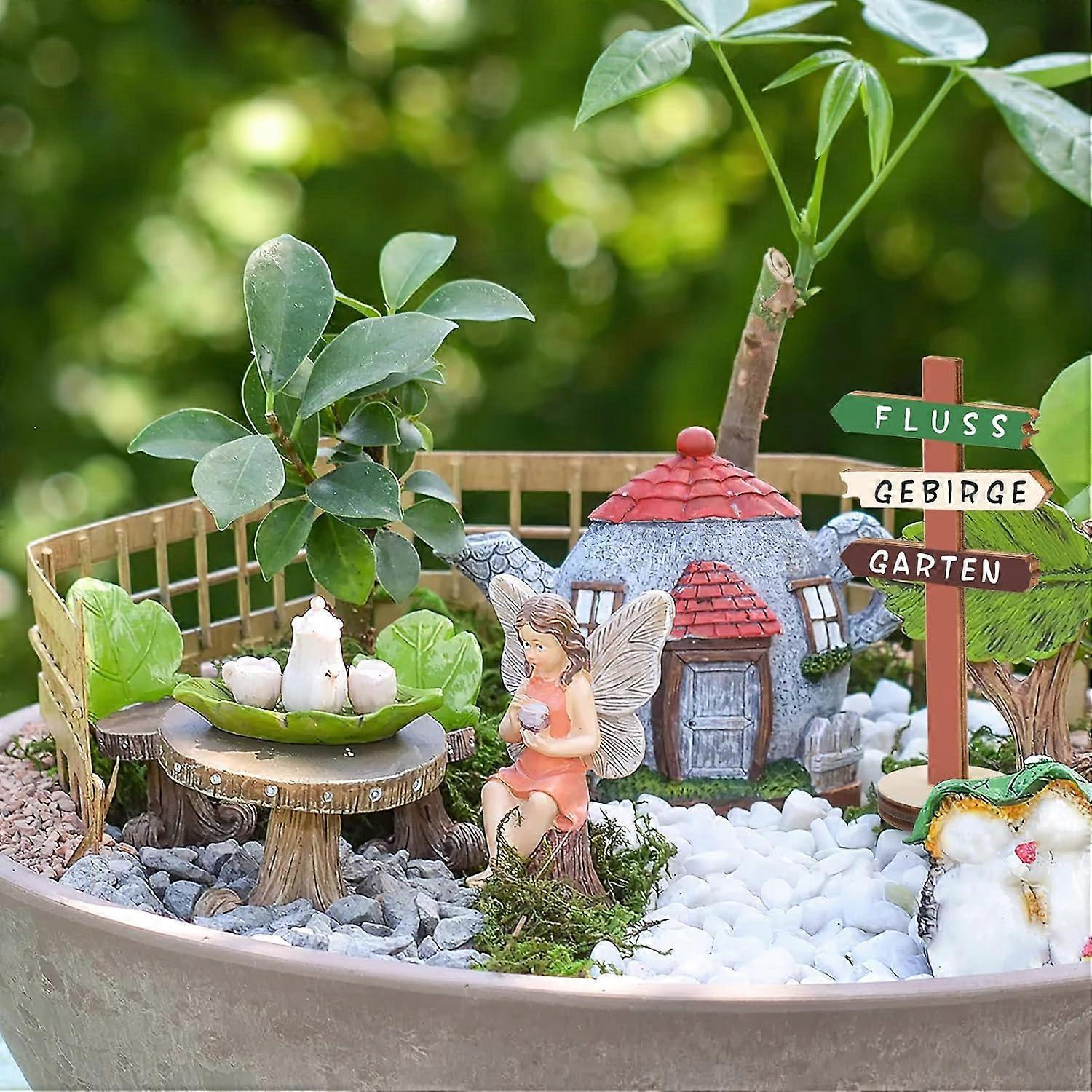 3 Pieces Sign Wooden Garden Miniature Garden Sign Miniature Garden Sign ...