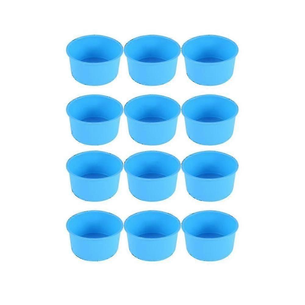 12pcs Mini Cake Molds 4 Inch Round Baking Non-stick Silicone Baking ...