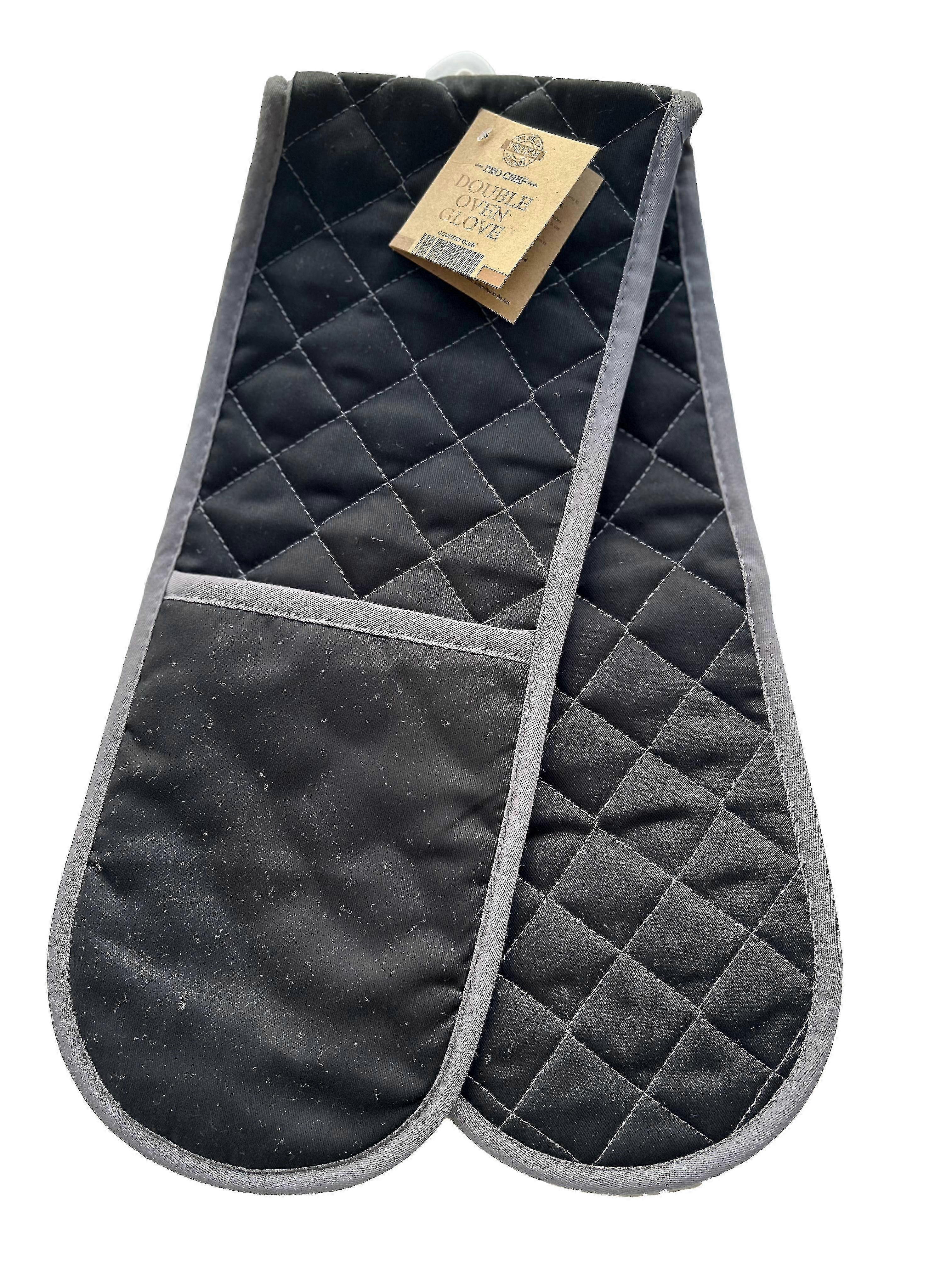 Country Club Chef Double Oven Glove Black | Fruugo UK