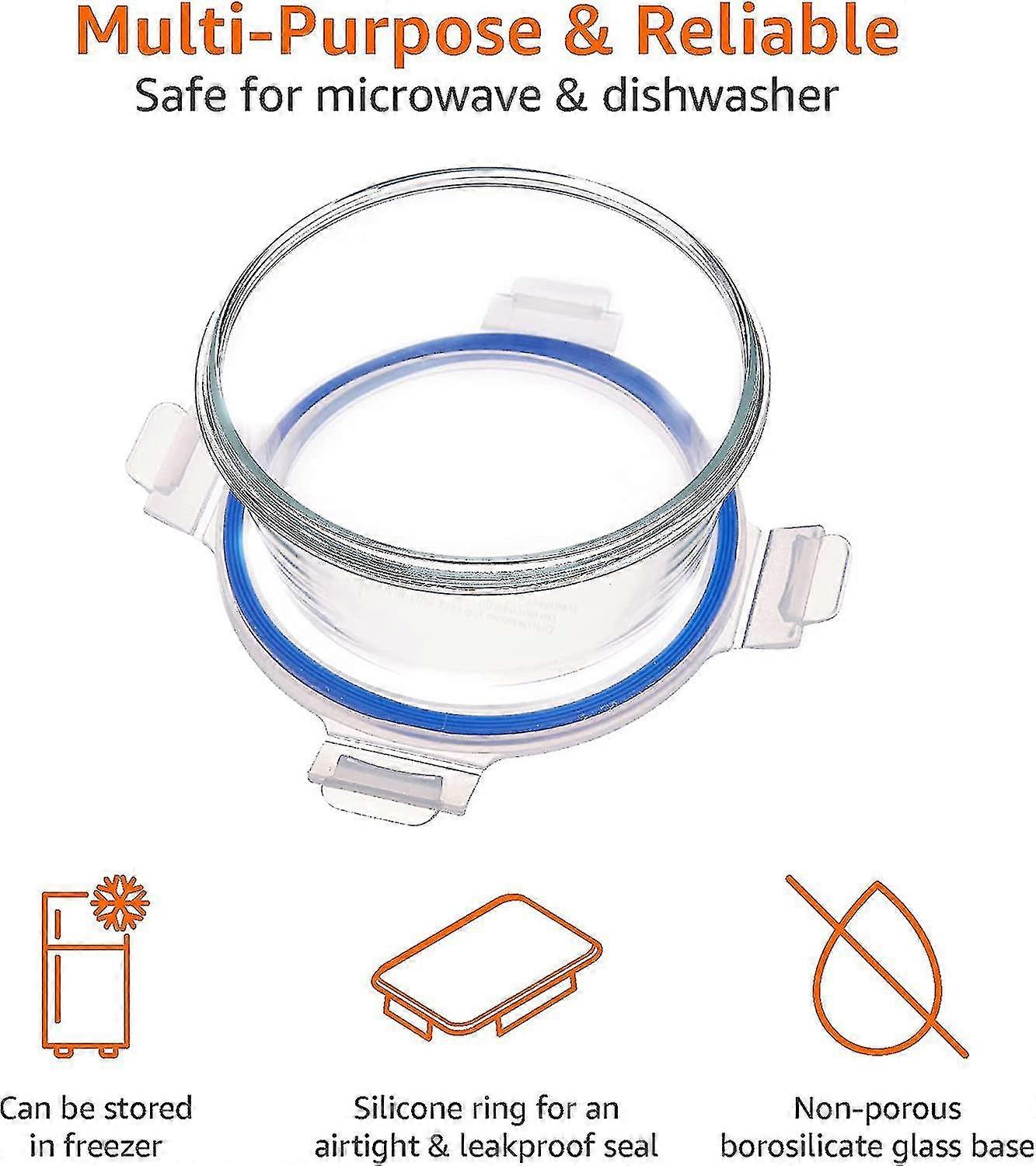 Airtight Glass Food Storage Container Set With Bpa-free & Locking ...