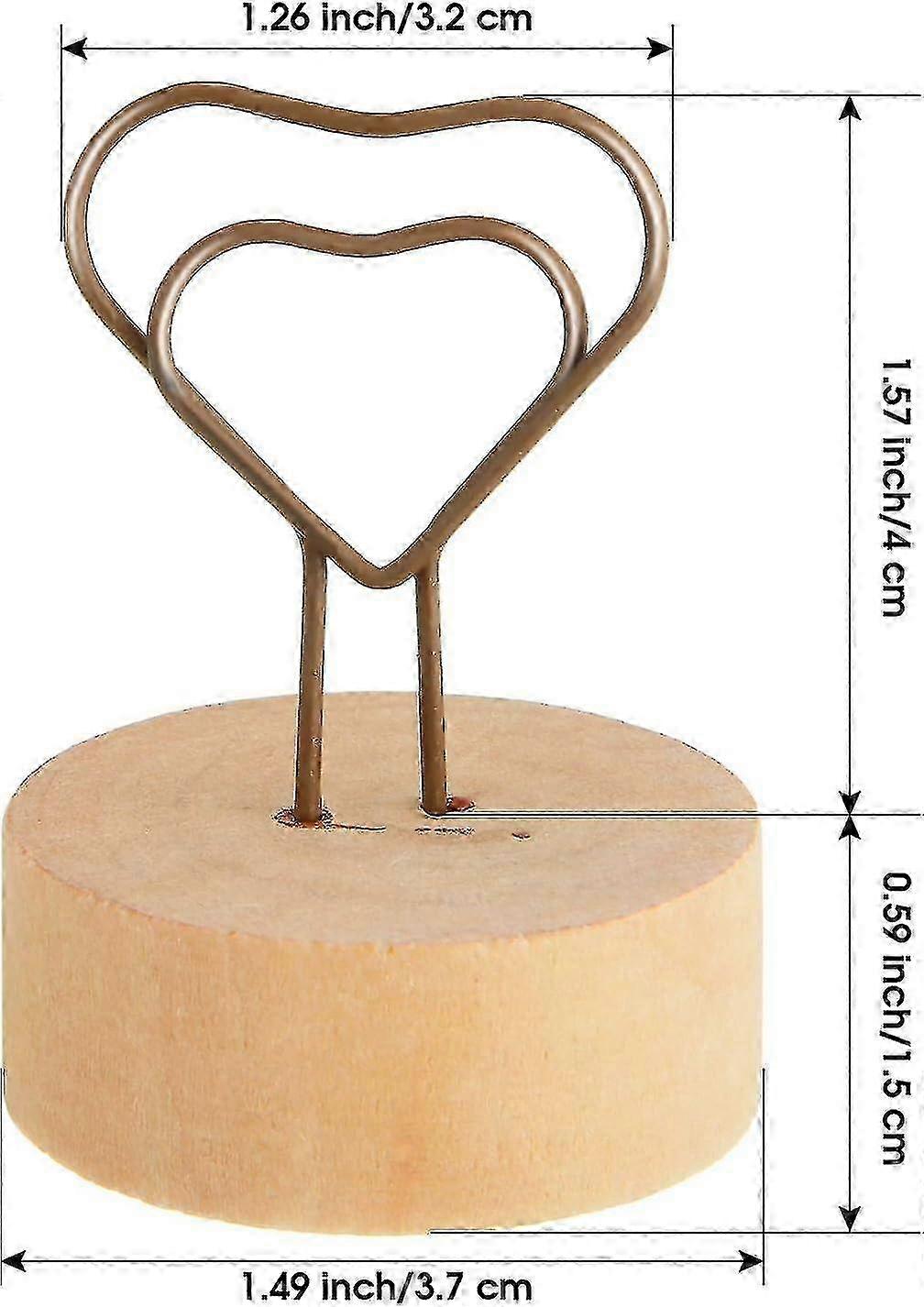 15 Pieces Heart Shaped Wooden Picture Holder, Wood Table Picture Wire ...