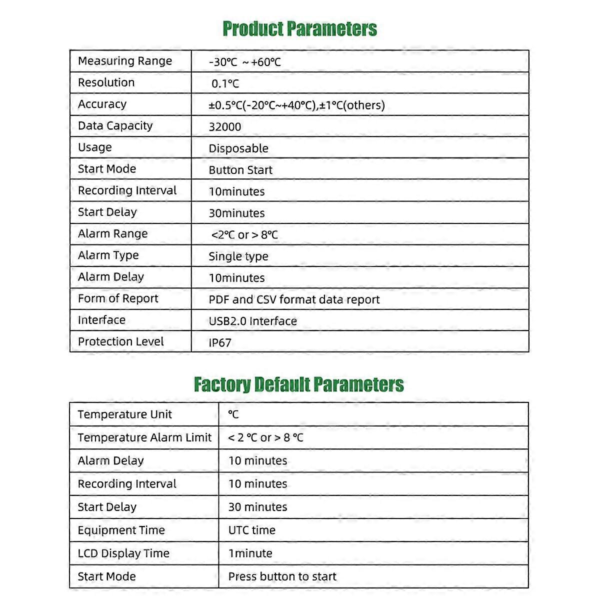 Digital Display USB Temperature Data Logger 32000 Point Capacity ...