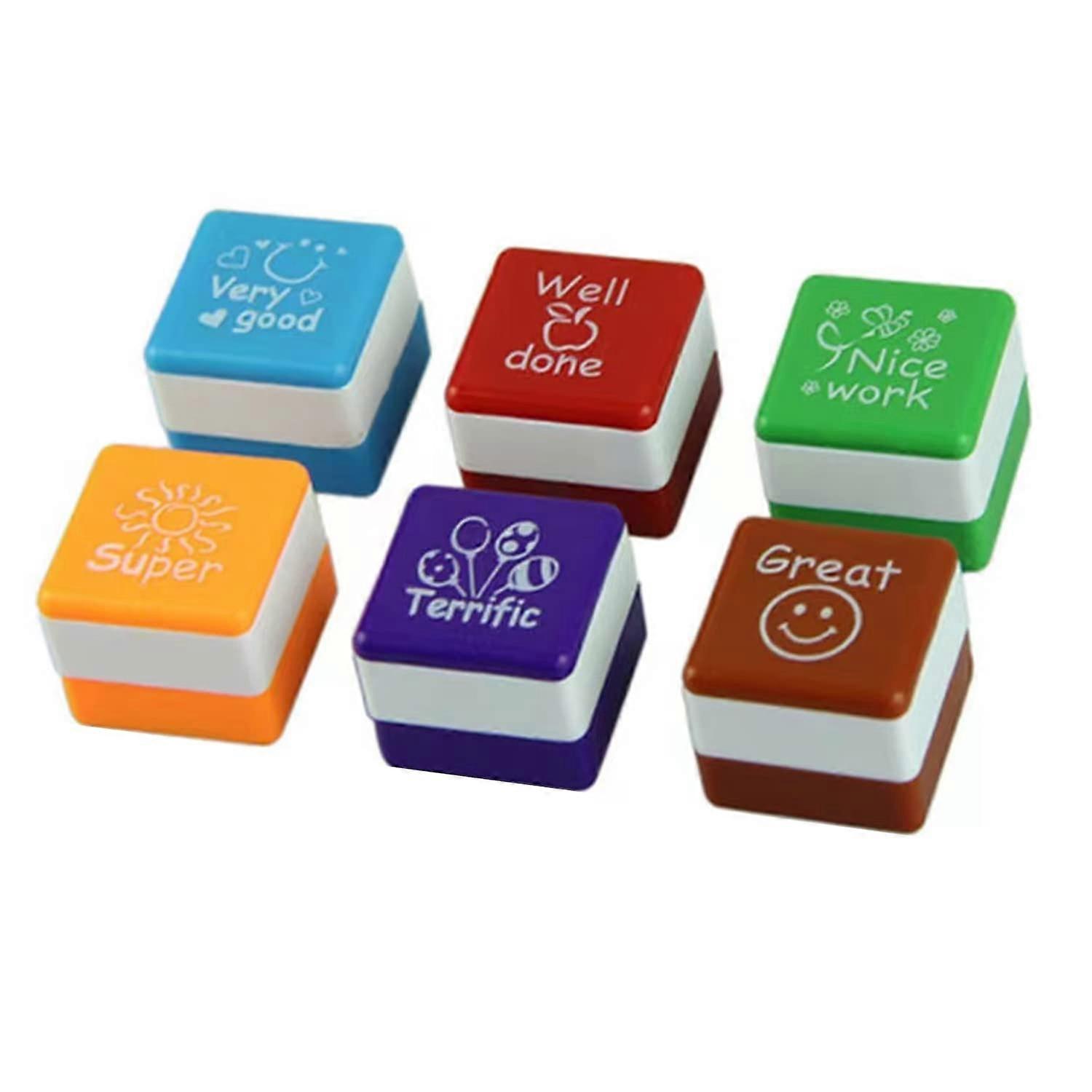 Square Teacher's Stamp, 6 Patterns of self Inking Stamp, Teaching ...