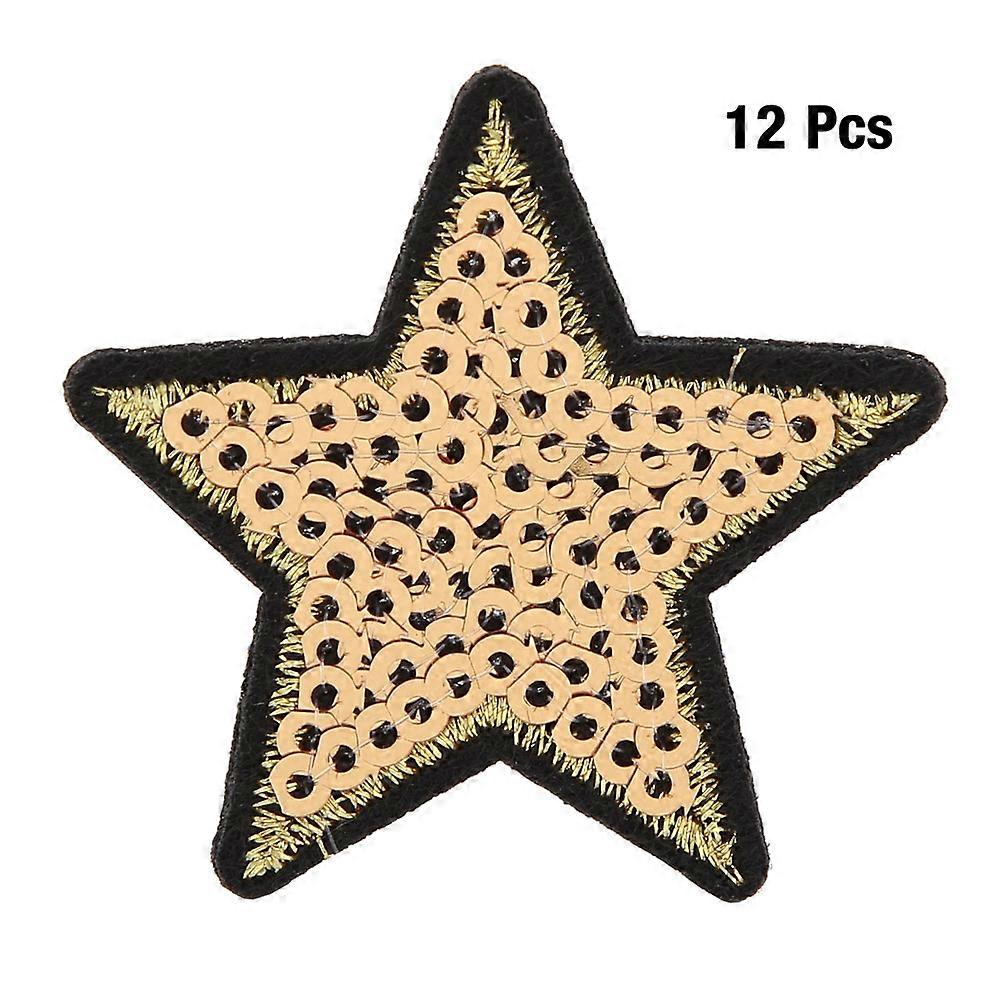 12pcs DIY Sequined Star Pattern Embroidery Sticker Clothes Patch ...