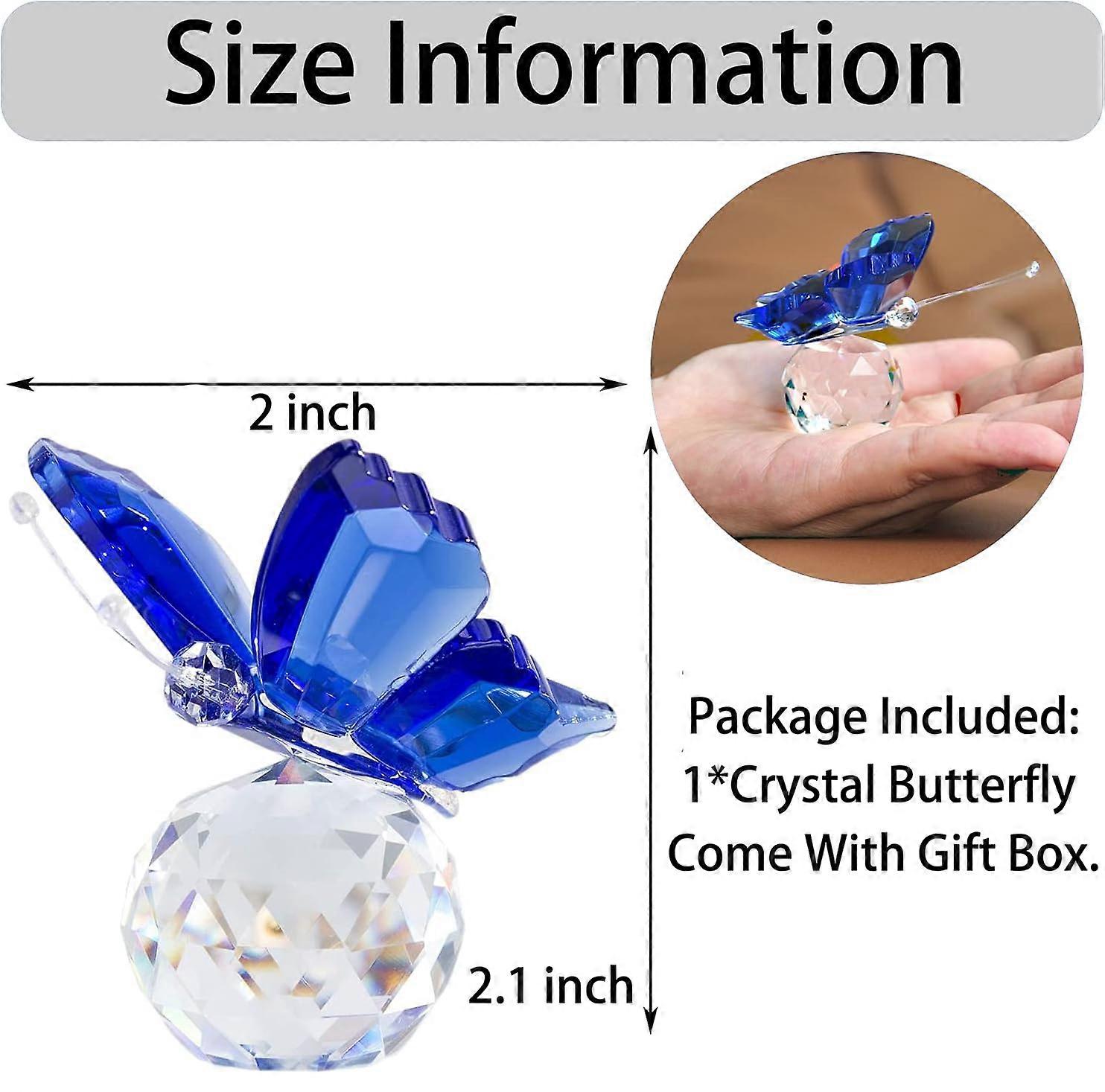 Crystal Flying Butterfly with Crystal Ball Base Figurine Ornament ...