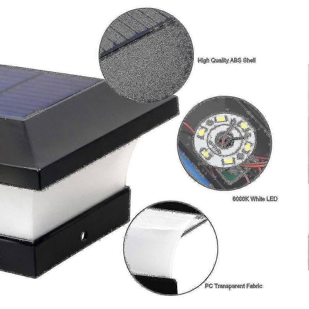 Solar Vattentät Led Stolplock Lampor Utomhus Kolumn Strålkastare Pelare ...