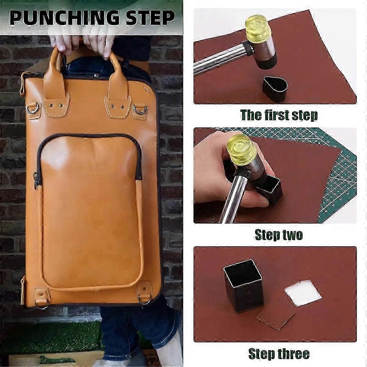 52 Pcs Hollow Punch Cutter Tools Kit Carbon Steel Leather Punching Die ...