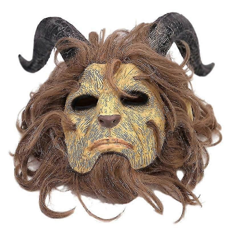 Beast Costume Cosplay Mask Adult Halloween Mask With Wig for Me | Fruugo UK