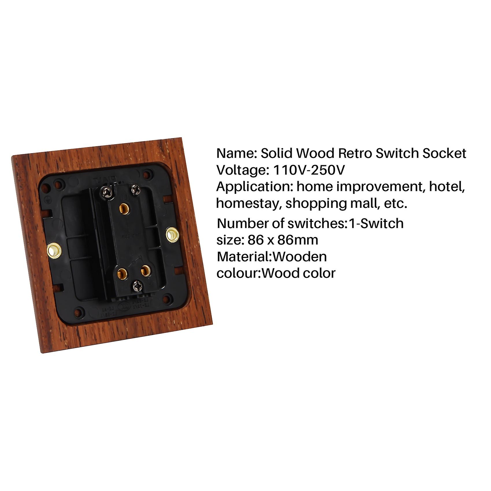 86 Type Solid Wood Panel Switch Wall Light Retro Toggle Switch Wood ...