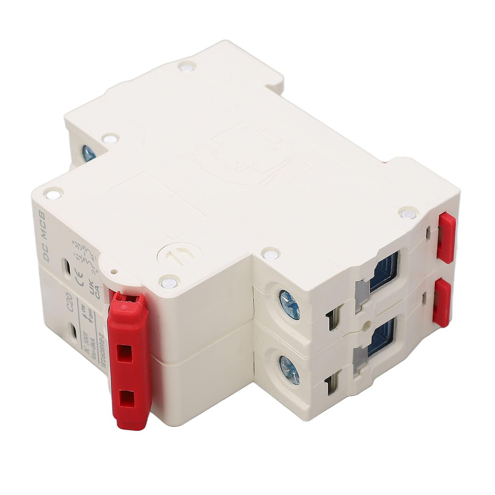 Mini DC Circuit Breaker 20A, DC500V, 6000A Breaking Capacity, Modular Design, 2P Configuration ...