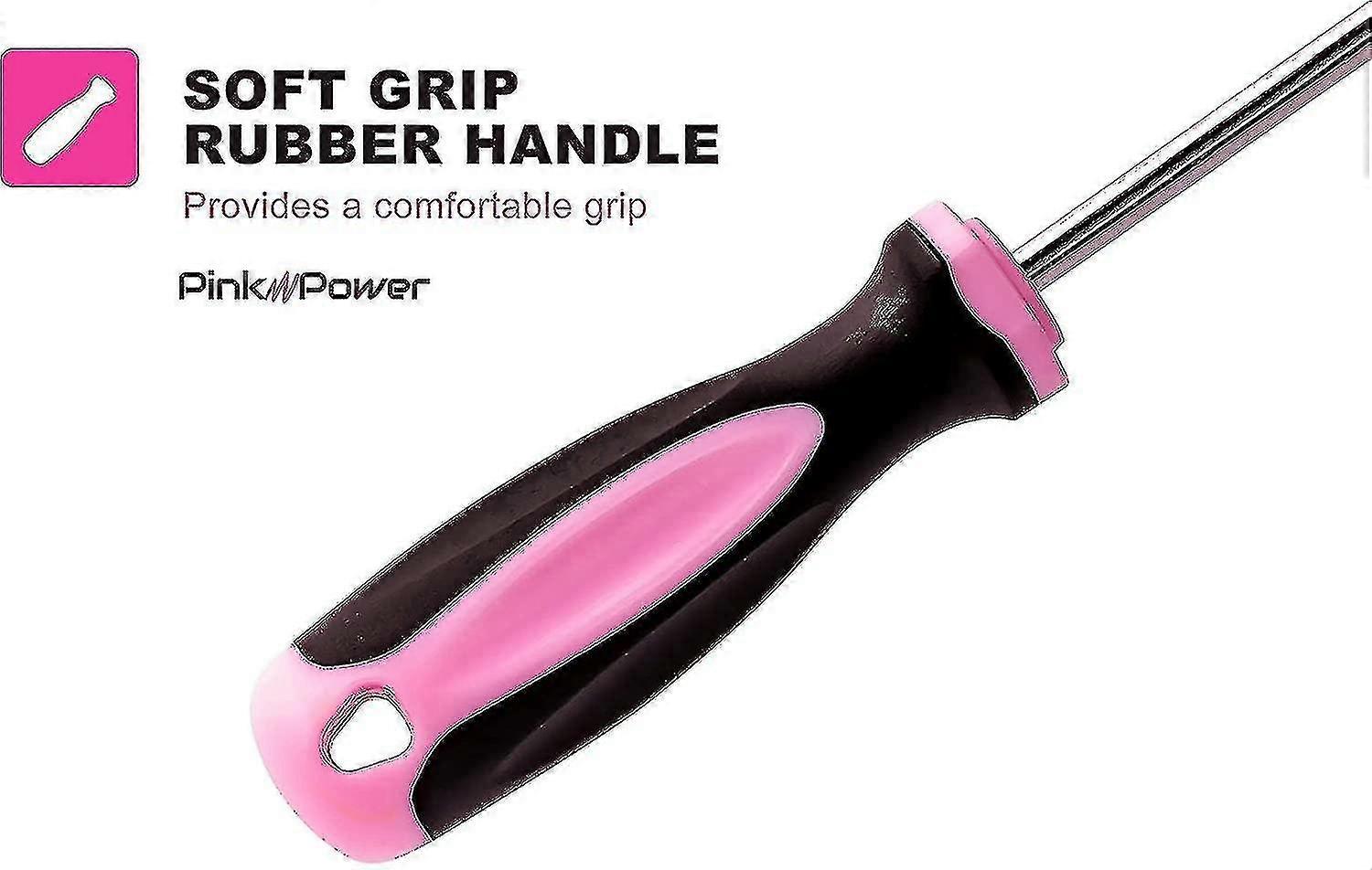 Pink Power Magnetic Screwdriver Set - 6 Piece Phillips And Flathead ...