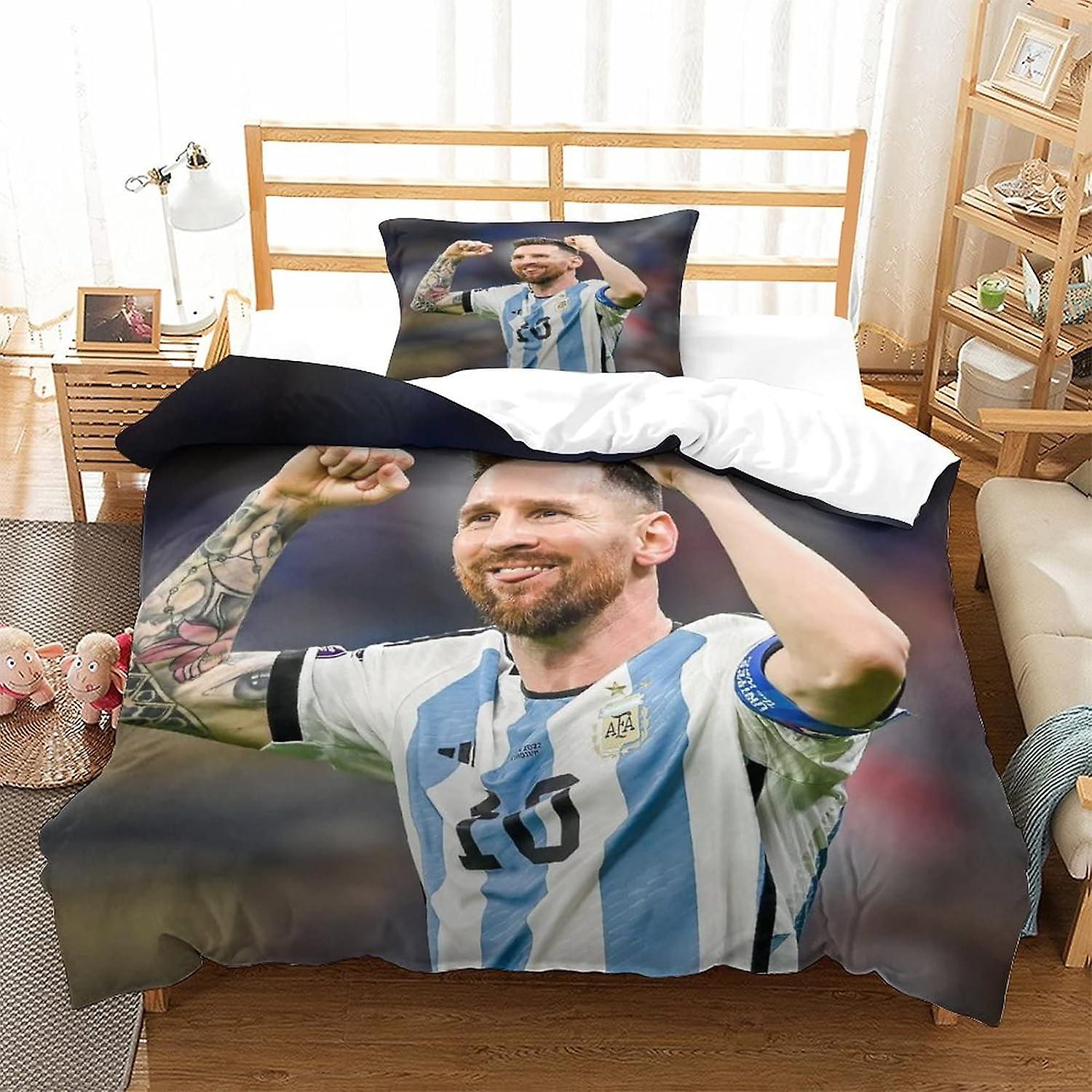 Lionel Messi 3D Digital Print Quilt Cover Bedding Sets with Creative ...