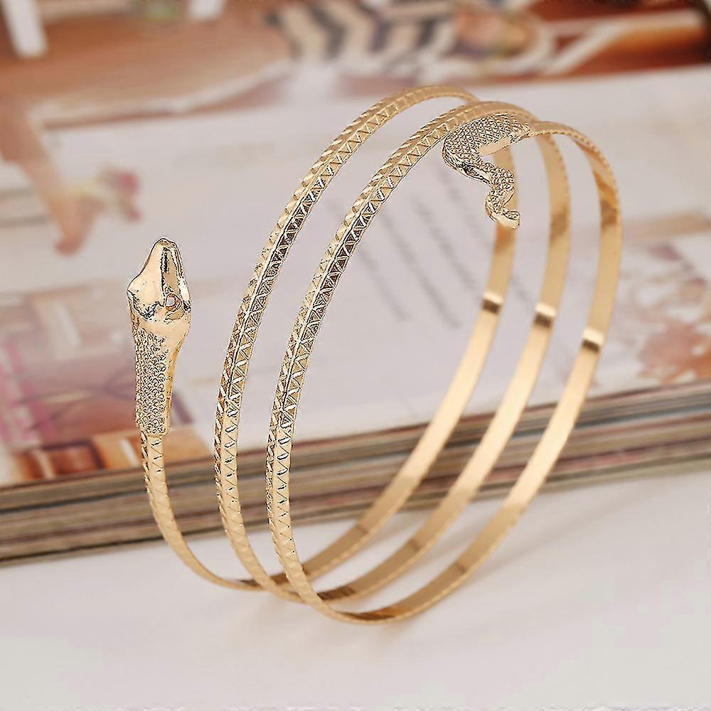 2 Pack Snake Arm Cuff Snake Armband Swirl Snake Bracelets Spiral Upper Arm Cuff Armlet Bangle ...