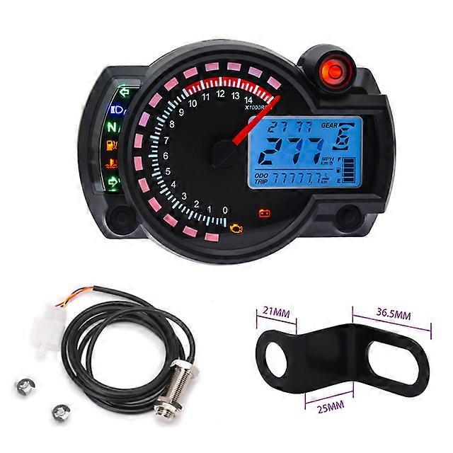 RX2N Tachometer Fuel Meter Motorcycle Speedometer LCD Digital ...