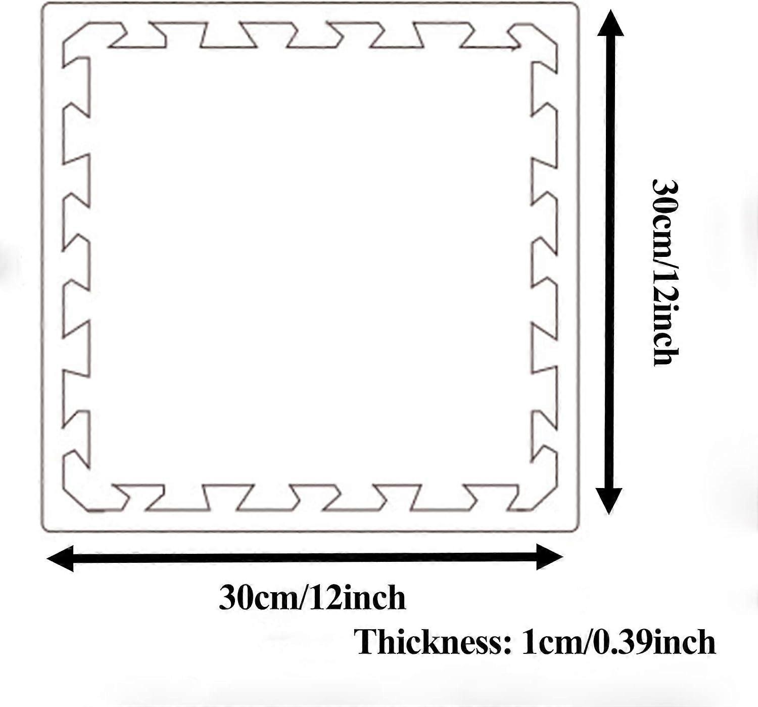 20 Pieces Interlocking Carpet Tiles Wood Grain Foam Mats with Border ...