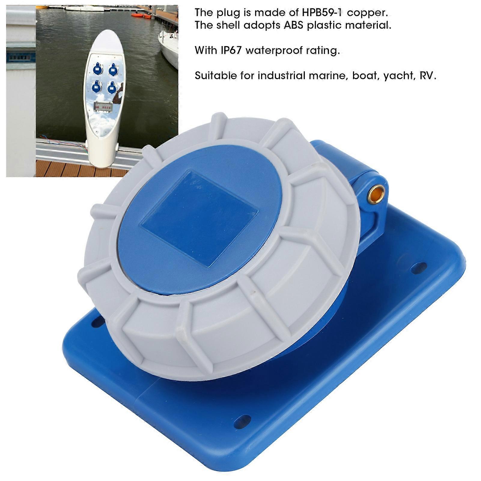 Boat Shore Power Socket with Gasket IP67 Waterproof 16A 220?250V For ...
