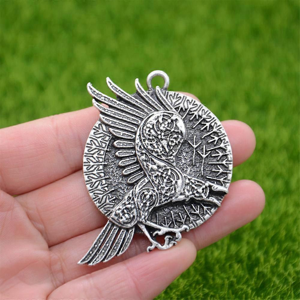 Norse Odin Symbol Viking Raven Amulet Runes Algiz Protection Wicca ...