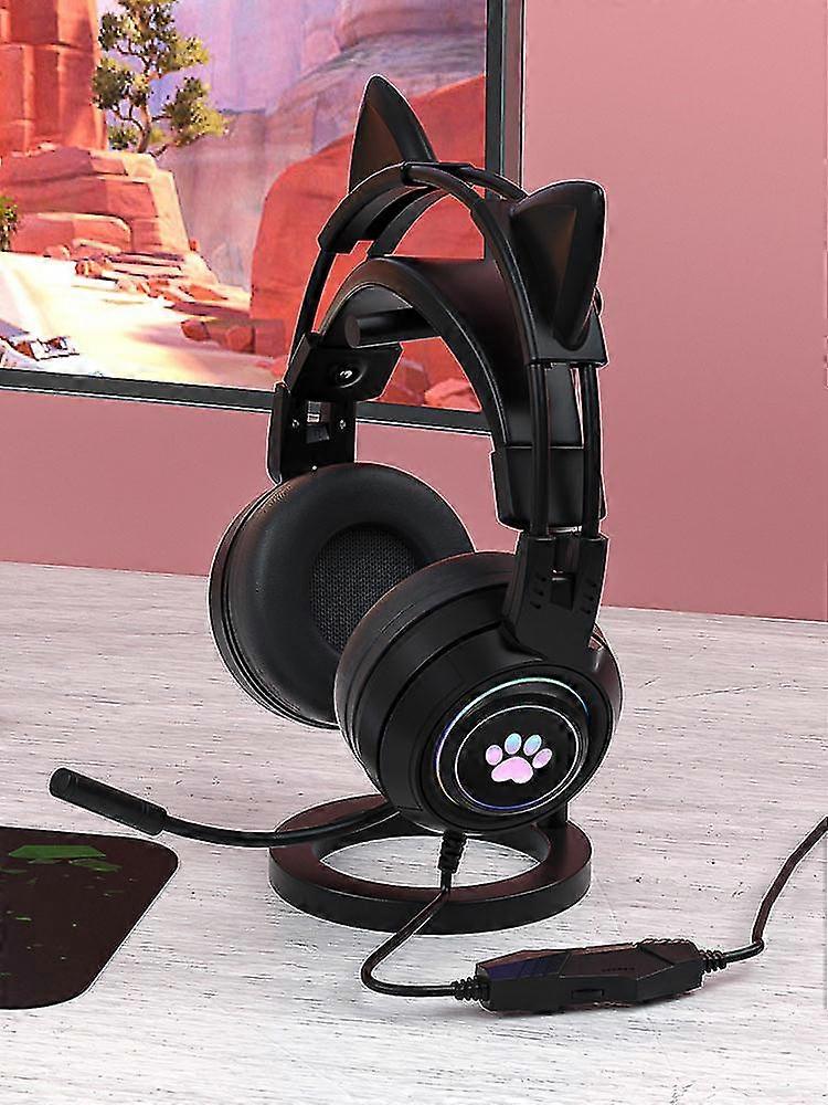 Wired Gaming Headset With Detachable Cat Ears 3D Surround Sound RGB ...
