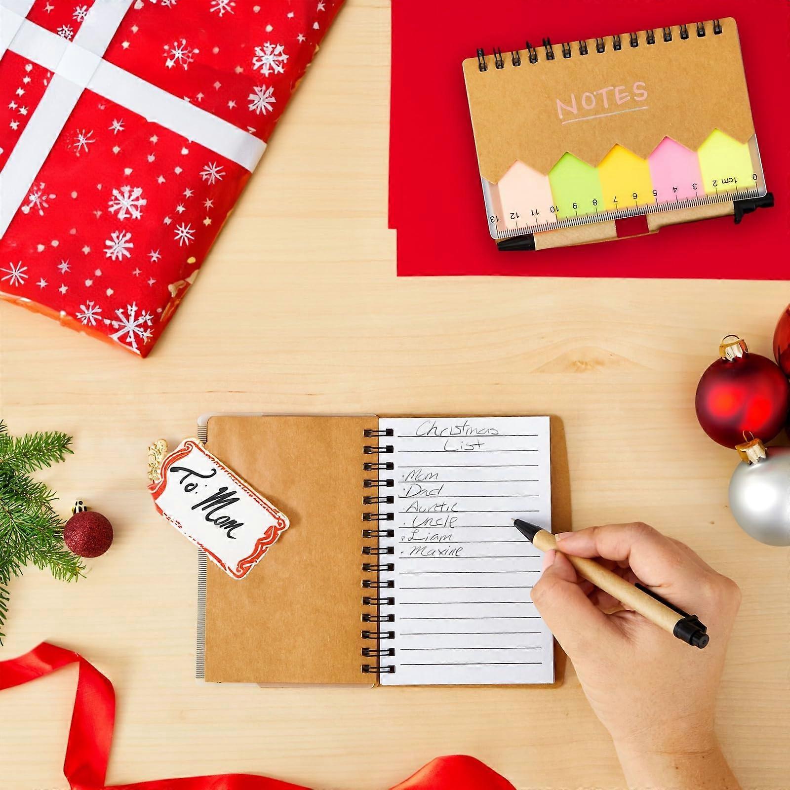 6-Pack Mini Kraft Notebooks with Pen and Sticky Notes for Pocket or ...