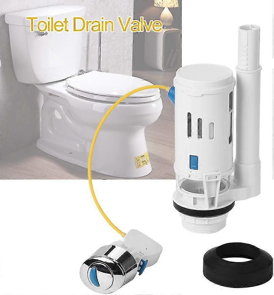 Toilet Drain Valve,abs Plastic Toilet Fitting Push Button Dual Drain ...