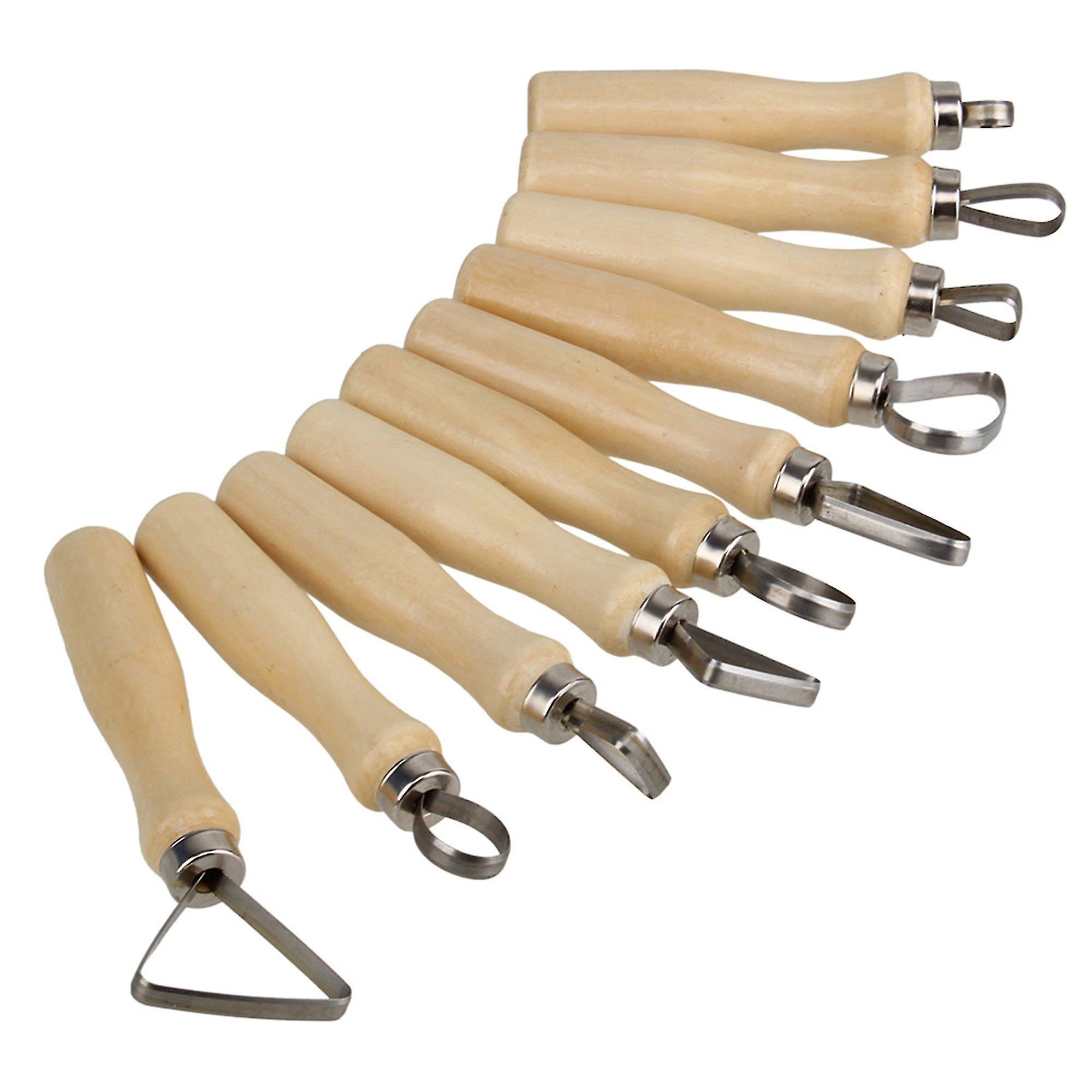 Ceramic pottery glazes set of 10 ribbon sculpture cutter clay carving ...