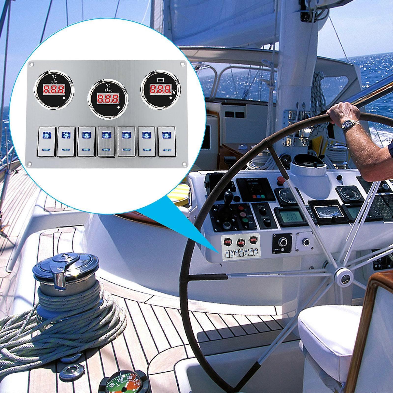 Boat Dashboard Digital Dashboard Water Temp Gauge+fuel Gauge+Oil ...