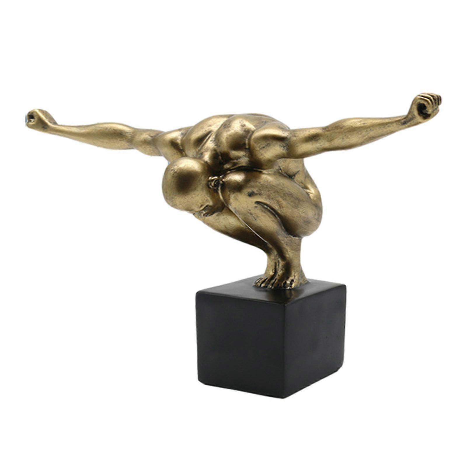 Diving Athlete Sculpture Modern Statue Resin Decorative Figurine Art ...