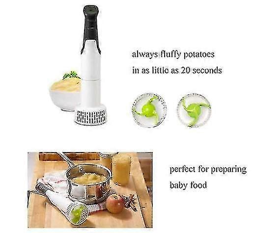 Electric Potato Masher, Hand Blender Vegetable Chopper 3-in-1 Set ...
