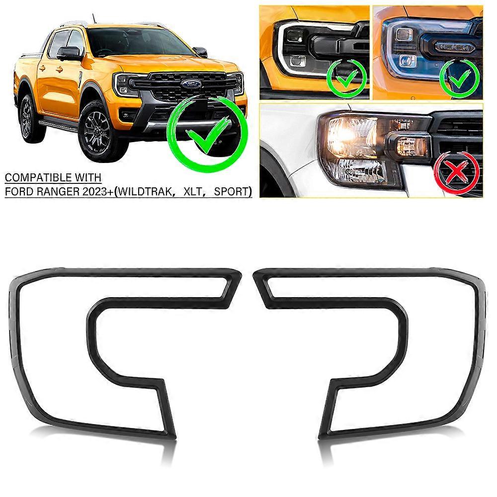 Front Headlight Cover Head Lights Cover For Ford Ranger Raptor Next ...