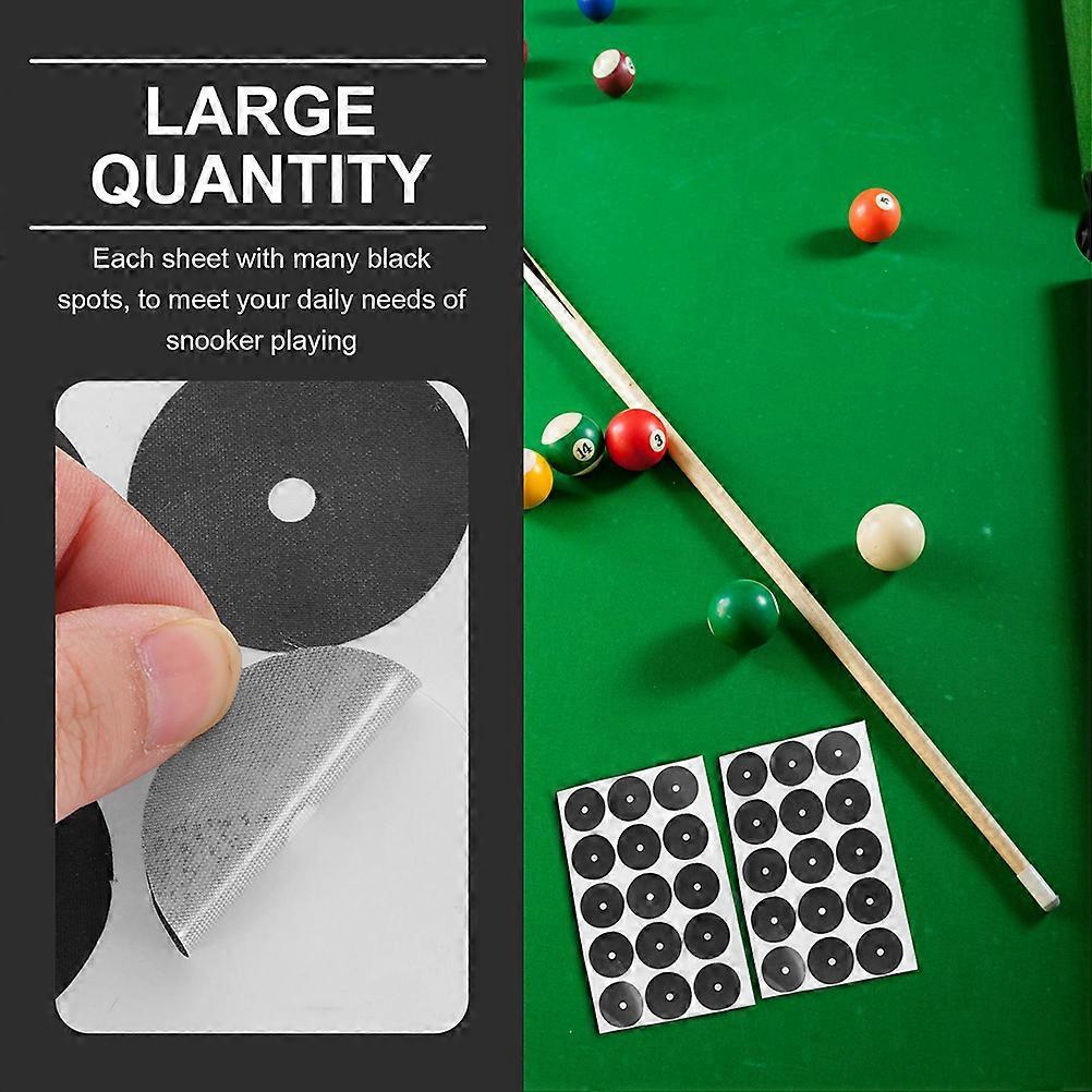 3 Sheets of Pool Table Marker Dots Billiard Dot Stickers Black Snooker ...