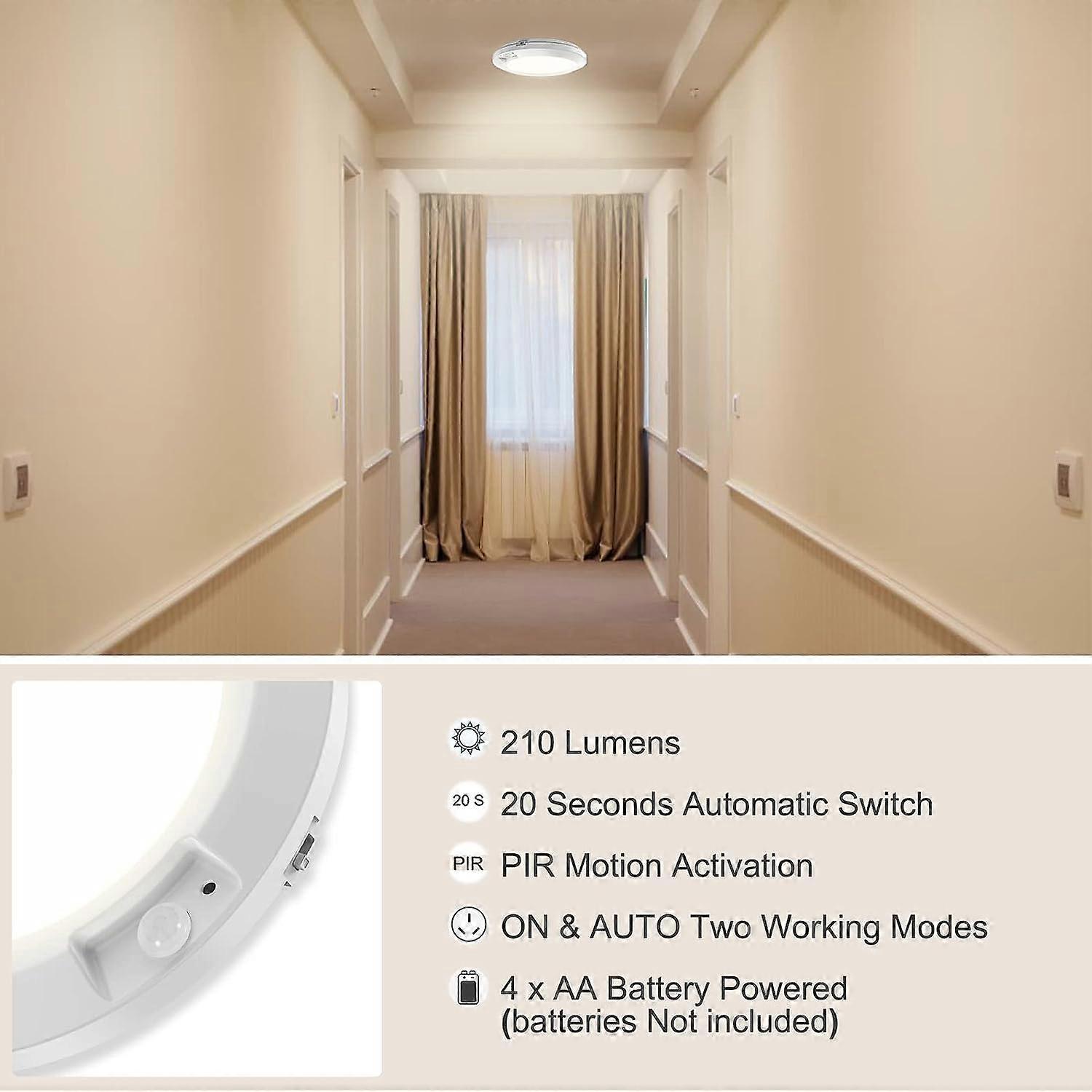 LED Wireless Motion Sensor Ceiling Light Battery Operated Motion ...