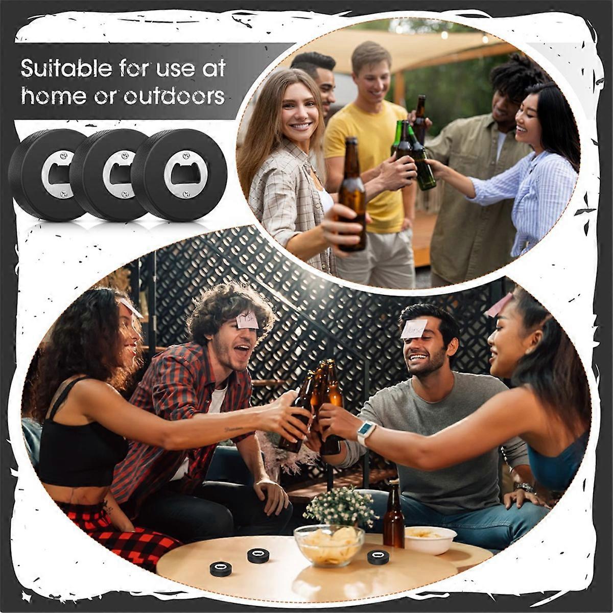 6 Pcs Ice Hockey Puck Bottle Openers Stainless Steel Beer Bottle ...