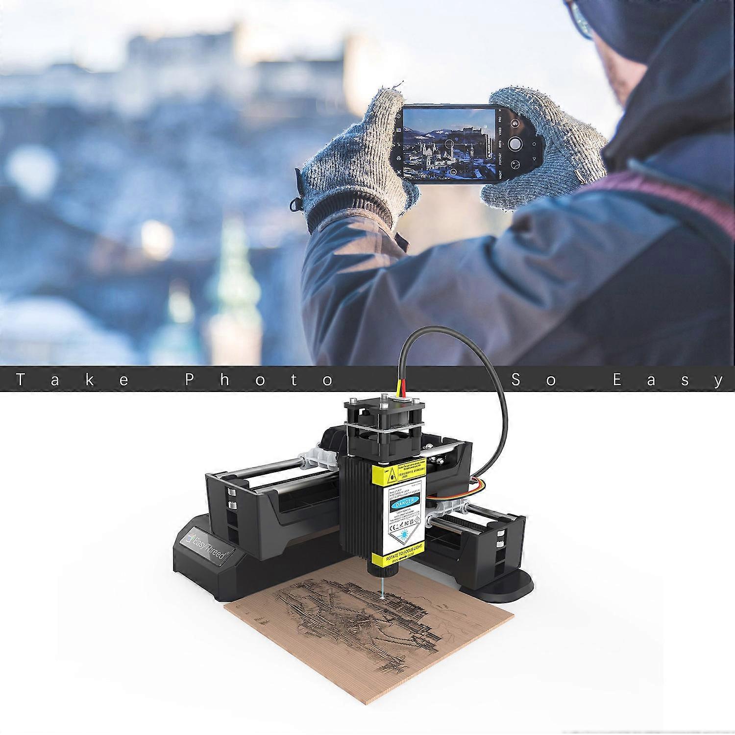 Easythreed ETLR002 Mini Laser Engraver 2W Blue Laser Power APP Wireless ...