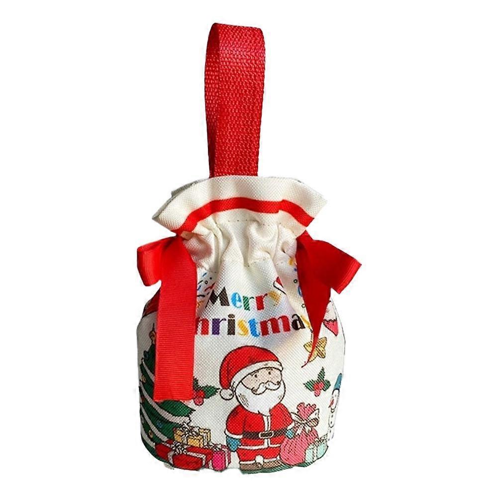 Christmas Drawstring Canvas Gift Bags Reusable Christmas Storage Treat ...