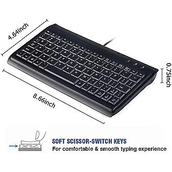 Super Mini Wired Keyboard, Full Size 78 Keys Keypad Small Portable Fit ...