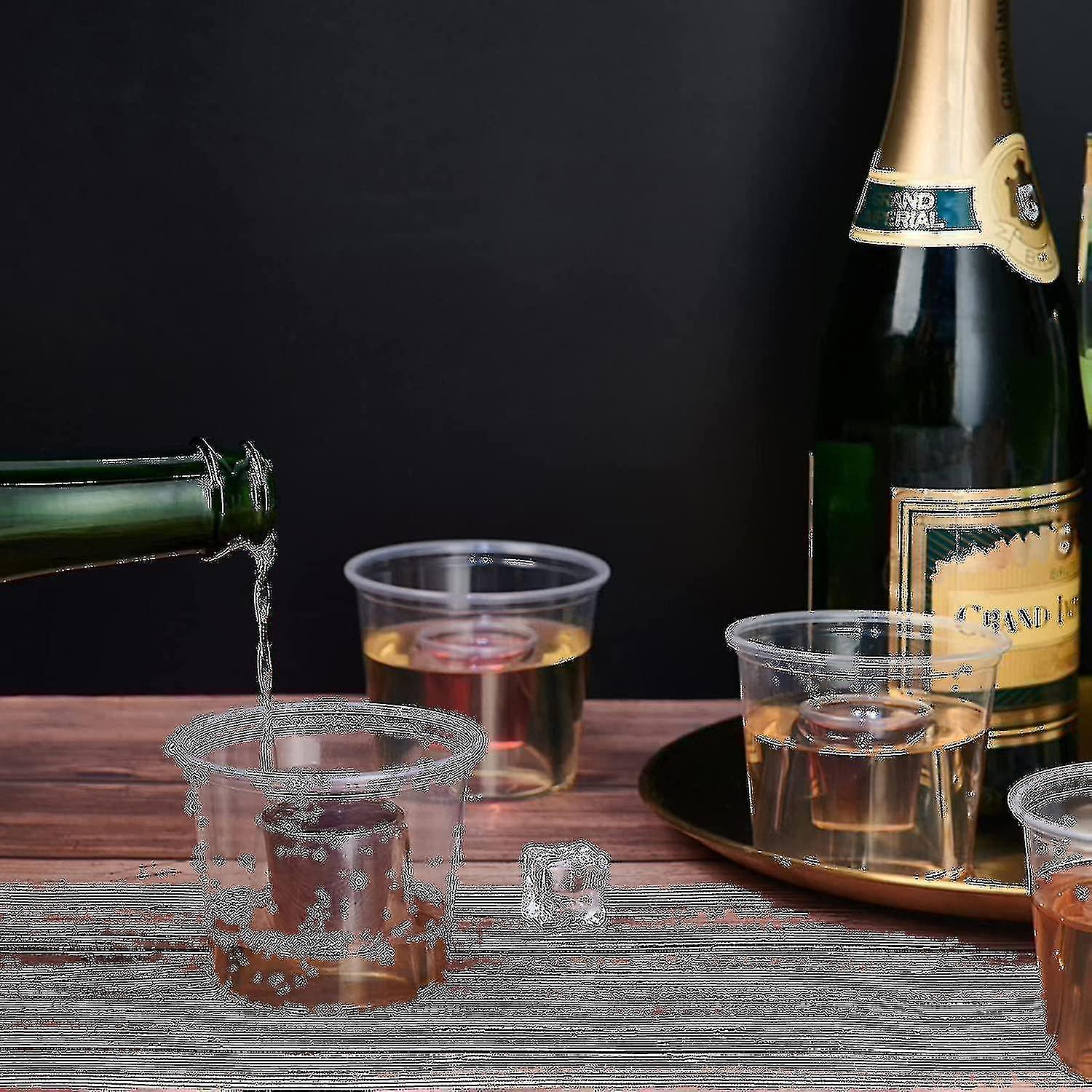 100 Disposable Bomber Cups - Clear Plastic Bomber Shot Glasses - Heavy ...