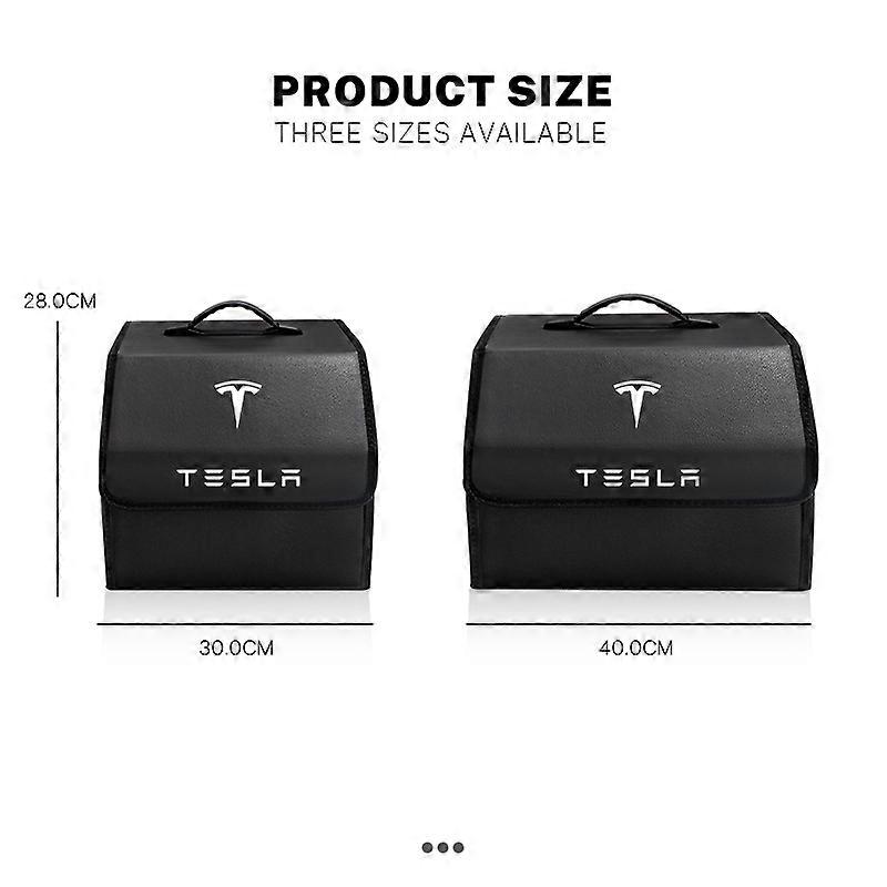 Car Trunk Storage Bag Leather Camping Box Collapsible For Tesla Model 3 ...