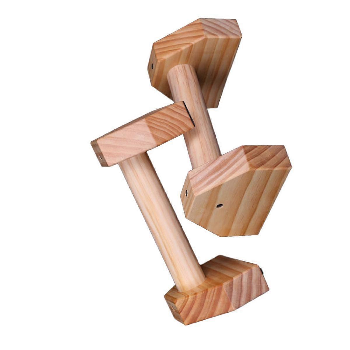 Push-Up Stand Wood Pushup Bars Non-Slip Base Exercise Home Workout ...