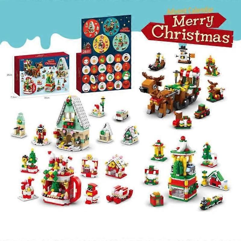 Advent Calendar Kids With Christmas Building Blocks Diy Set Blind Box ...