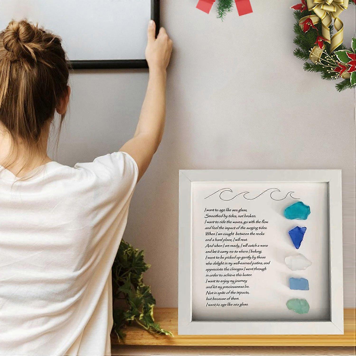 Sea Glass Picture Frame Wooden Photo Frame with Colorful Sea Glass ...