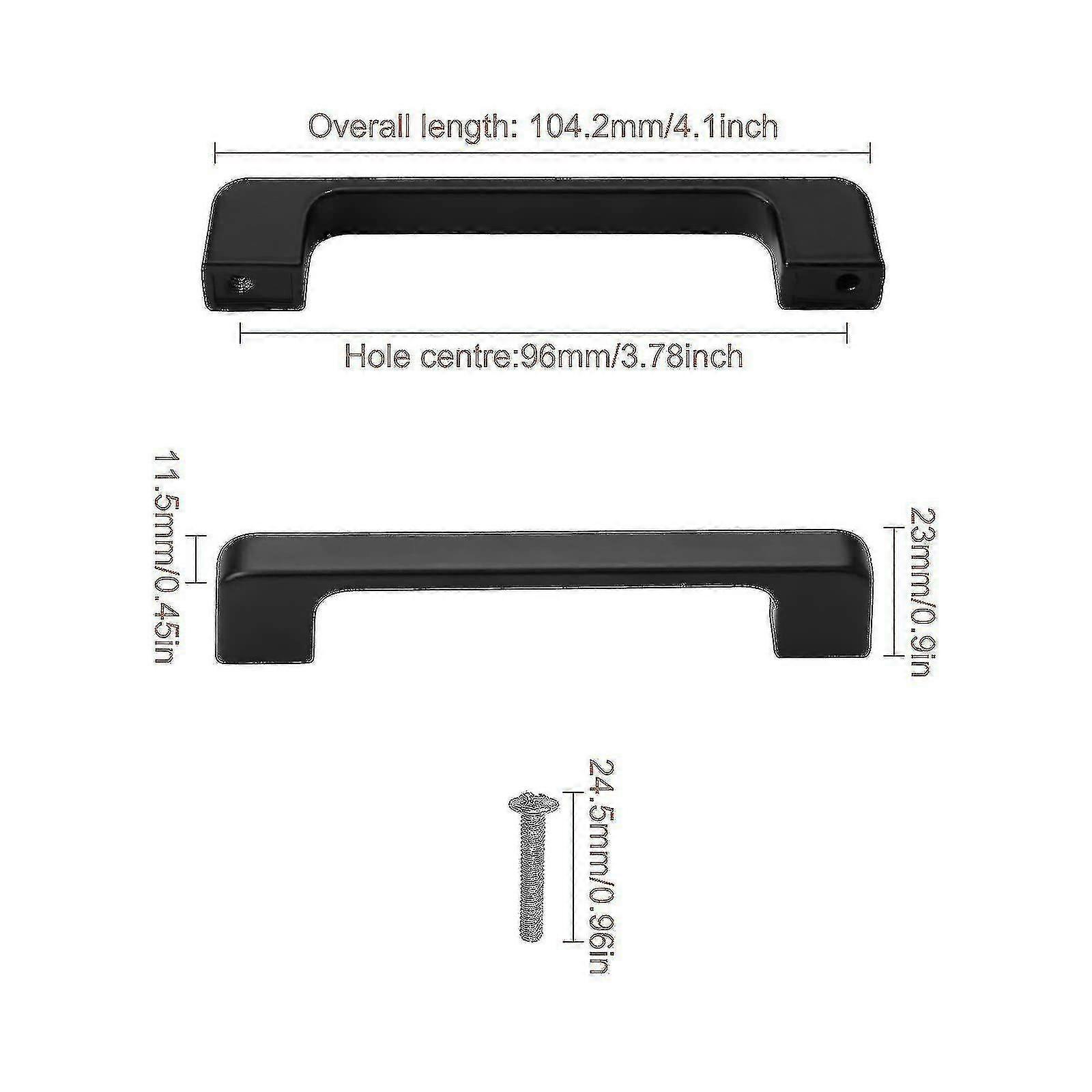 10 Pieces Cabinet Handles Black With Screw For Kitchen Cupboard ...