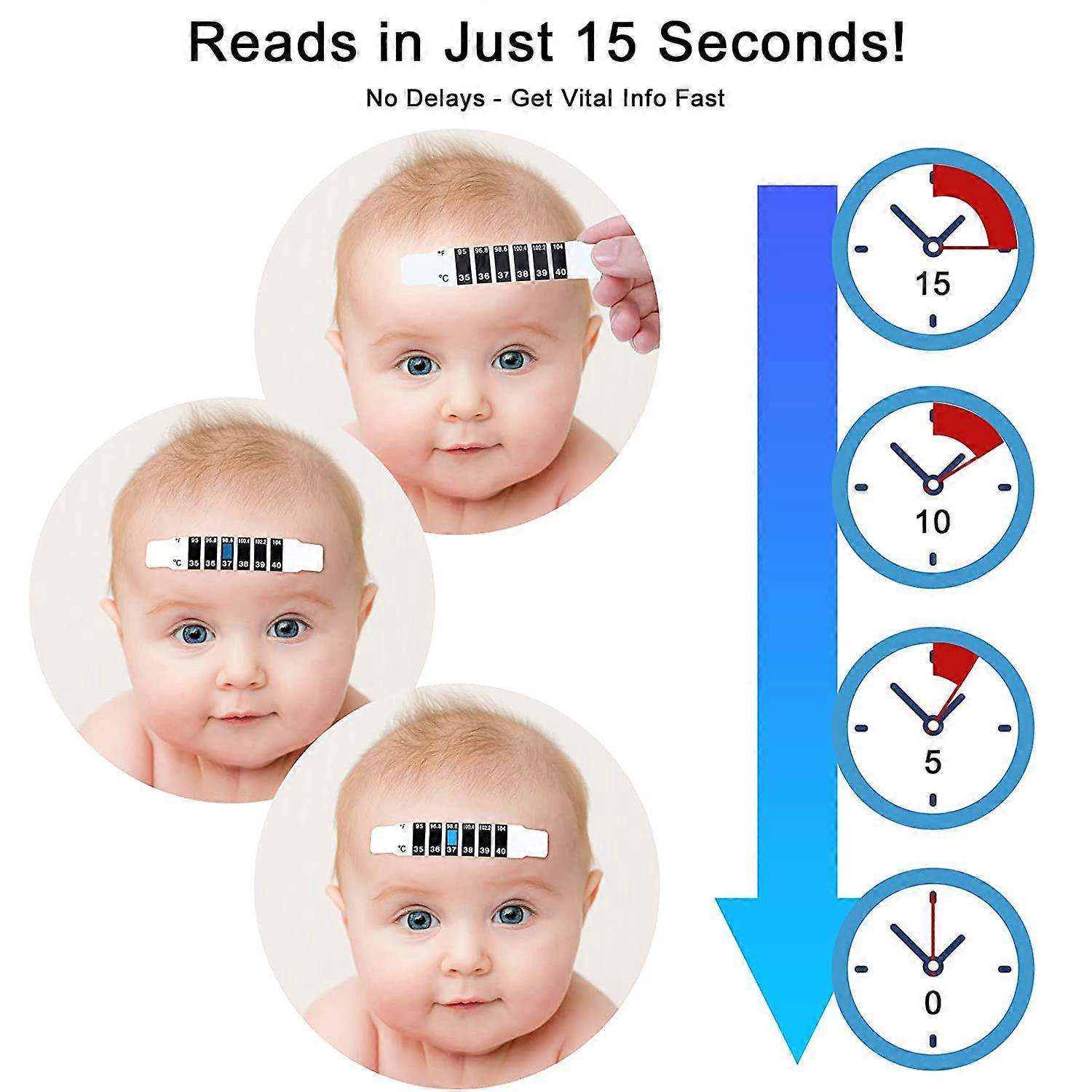 30 Pcs Forehead Thermometer Strips Adhesive Thermometer Strips Reusable ...