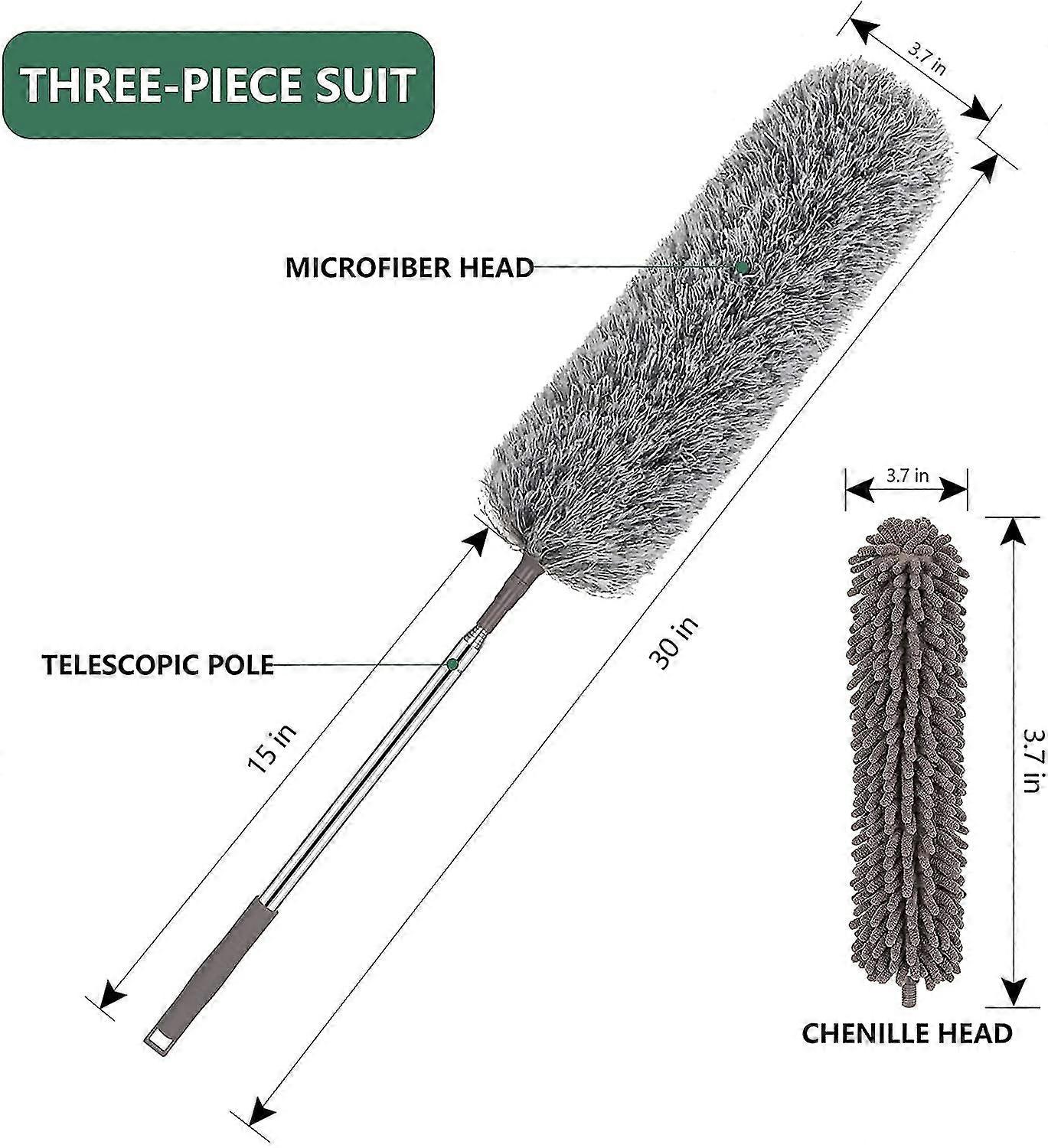 Microfiber Duster With Extension (30-100 Inch) Retractable Duster For ...