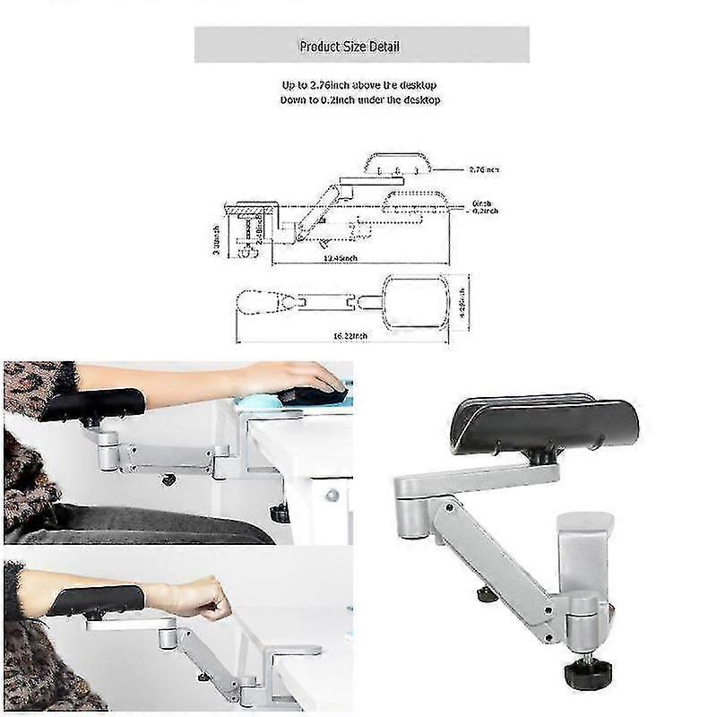 Mouse Computer Bracket Arm Wrist Hand Rest Support Desk Table Armrest ...